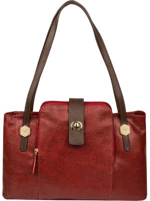 Buy Hidesign Red Textured Handbag Online