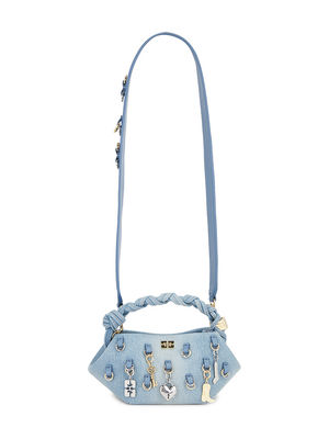 Buy Ganni Washed Denim Charms Bou Mini Bag Online