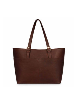 Buy Saint G Dark Brown Leather Structured Shoulder Bag Online