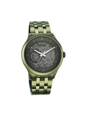Buy Titan 90140QM01 - Olive Green Dial Analog Watch for Men Online