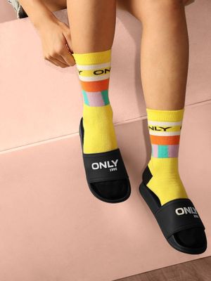 Buy ONLY Brand Logo Black Sliders (EURO 36) Online