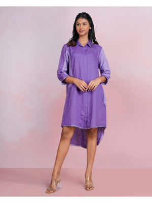 Buy The House of Hemp Violet Dusk Shirt Dress (S) Online
