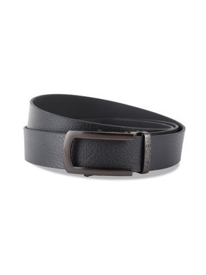 Buy HALDEN Grain Brown Belt with Classic Silver Glossy Buckle Online