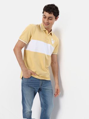 Buy American Eagle Men Yellow Colorblock Pique Polo T-Shirt (XS) Online