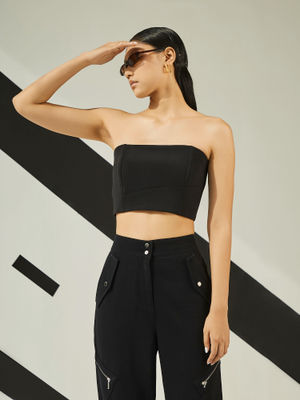 Buy The Dapper Lady Astral Off shoulder Bustier - Black Online