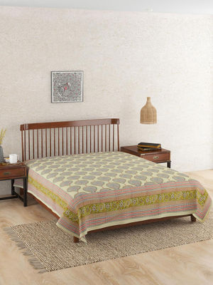 Buy Fabindia Cotton Printed Shalimar Double Bed Cover (King) Online