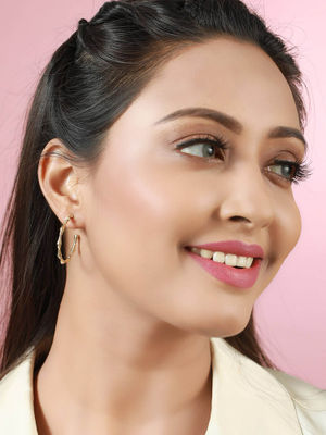 Buy PRITA Minimal Gold Plated Half Hoops Online