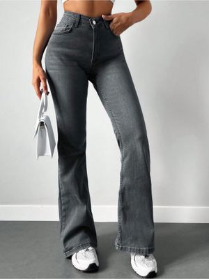 Buy Off Duty India Dark Grey Flare Bootcut Jeans (24) Online