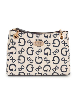 Buy Guess Women Beige Printed Handbag Online