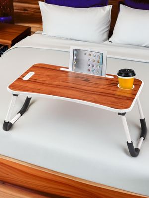 Buy Savya Home Home Wooden Foldable Laptop Table with C Biding - Brown ...