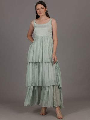 Buy NAMAH BY PARUL MONGIA Ice Blue Tier Maxi Dress Online