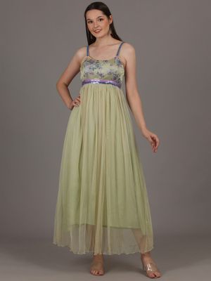 Buy NAMAH BY PARUL MONGIA Pale Mint Green Maxi Dress Online