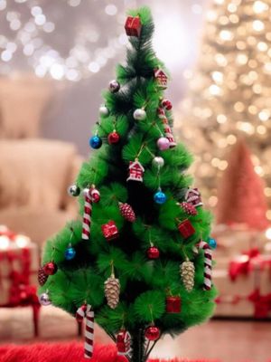 Buy Tayhaa Green Supreme Combo Of Christmas Tree with 33 Decoratives ...