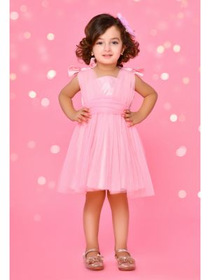 Buy SAKA DESIGNS Girls Above Knee Dress Pink Online