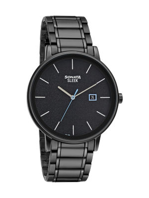 Buy Sonata Sleek 7131NM02 Black Dial Analog Watch For Men Online