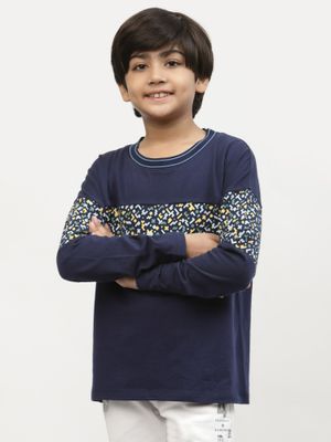 Buy Spunkies Boys Winter Cut & Sew Tshirt-Navy Blue Online