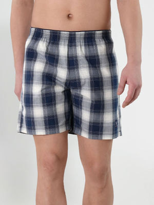 Buy U.S. POLO ASSN. White Checkered Cotton Twill EX002 Boxers Online