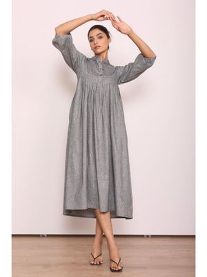 Buy PR Label Grey Gathered Regular Midi Dress (XS) Online