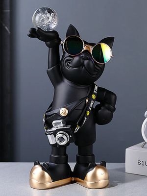 Buy Smokey Cocktail Snap Dog Sculpture Black Online