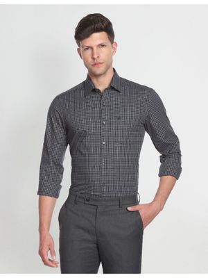 Buy Arrow Grey Micro Check Dobby Formal Shirt Online
