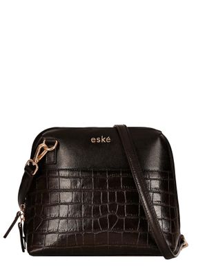 Buy Eske Women Brown Gratia Textured Sling Bag Online