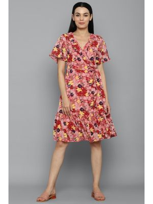 Buy Allen Solly Floral Multi-Color Dress (XS) Online