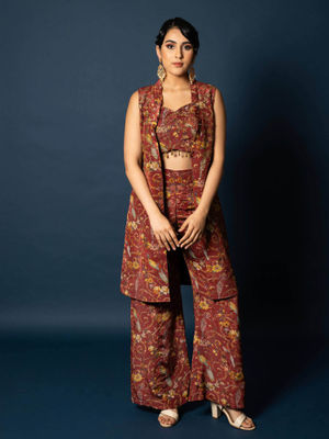 Buy Sainy Garg Lalishq Printed Co-Ord (Set of 3) (XS) Online