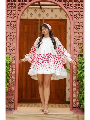 Buy Femme Sequel Red Heart Cotton Mini Dress (XS) Online