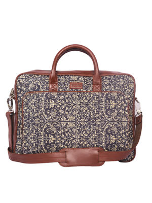 Buy Zouk Womens Handcrafted Black Printed Laptop Bag for 15.6 Inch ...