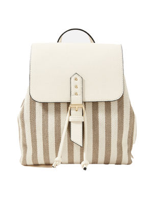 Buy Accessorize London Women's Faux Leather Pink Woven Stripe Rucksack ...