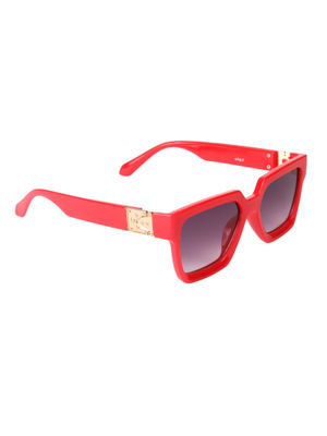 Buy Spiky Red Frame Grey Lense UV Protected Lens Square Sunglasses Online