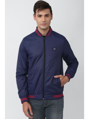 Buy Van Heusen Men Solid Navy Jacket Online