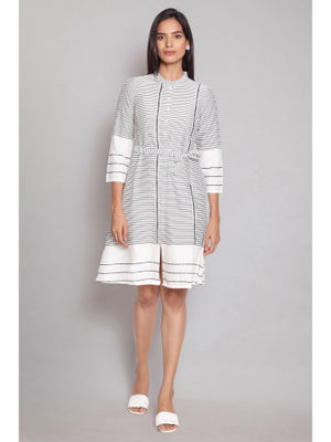 Buy WISHFUL by W White Stripes Dress Online
