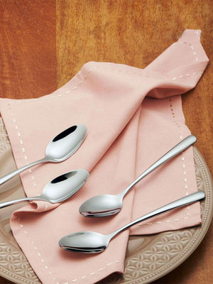 Buy thinKitchen Dora 18 - 8 Stainless Steel Spoon Mirror Finish Set of ...