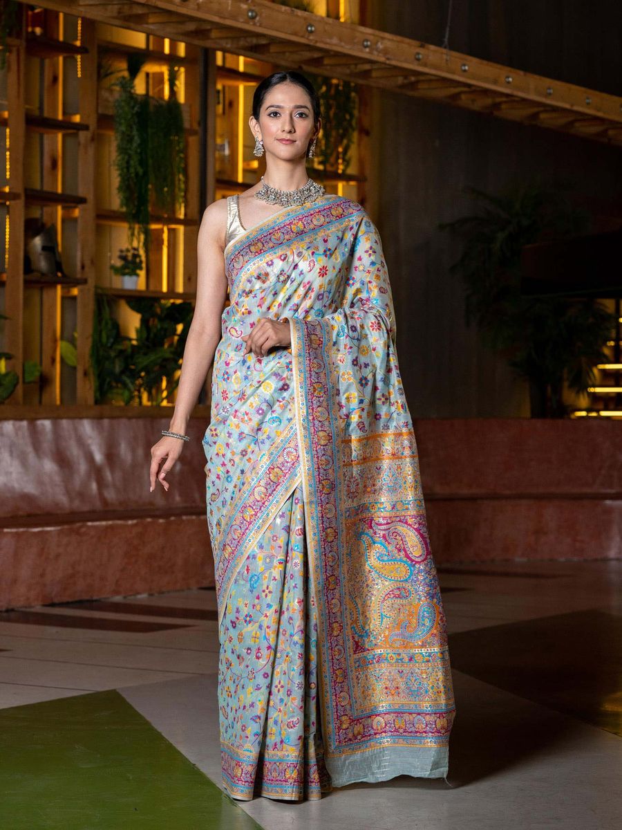 Buy Stylish Light Blue Sarees Collection At Best Prices Online