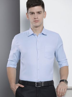 Buy The Indian Garage Co Men Slim Fit Solid Full Sleeves Cutaway Collar ...