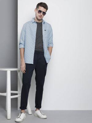 Buy The Indian Garage Co Men Regular Fit Checkered Full Sleeves Cutaway ...