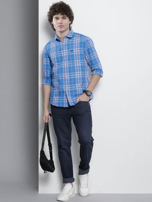 Buy The Indian Garage Co Men Regular Fit Checkered Full Sleeves Cutaway ...