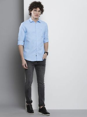 Buy The Indian Garage Co Men Regular Fit Striped Full Sleeves Cutaway ...