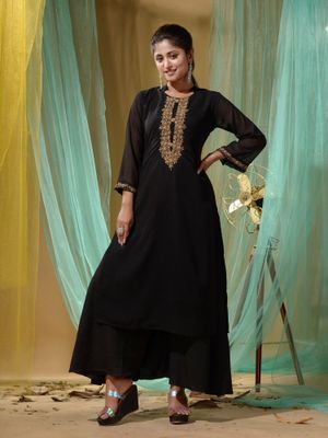 Disli Palazzo Sets : Buy Disli Hayat - Georgette Kurta With Palazzo ...