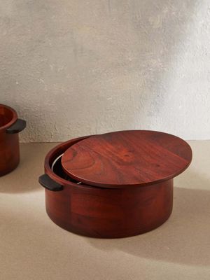 Buy Fabindia Node Wooden Chapati Box Online