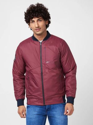 Buy Spykar MENS PUFFER REVERSIBLE JACKET WITH CONTRAST SLIP PATCH ON ...