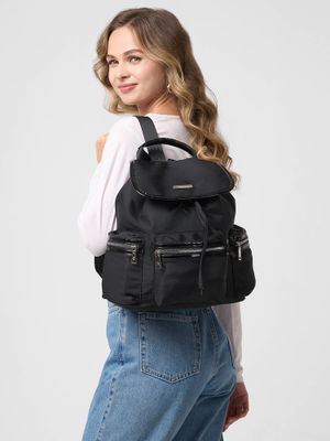 Buy Caprese Women Black Mars Backpack Medium with 2 Compartments (M) Online