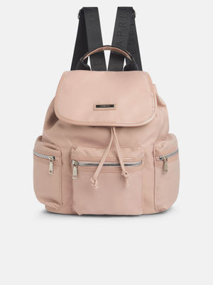 Buy Caprese Women Pink Mars Backpack Medium with 2 Compartments (M) Online