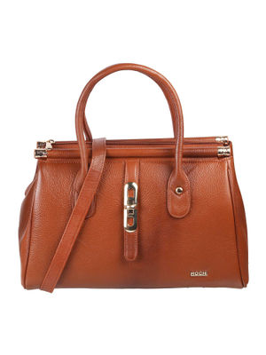 Buy Metro Brown Solid Synthetic Handbag Online