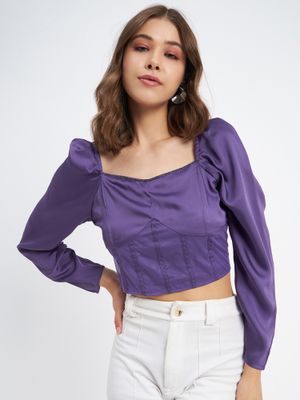 Buy Madame Purple Crop Top Online