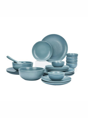 Buy UMAI Ceramic Dinnerware Bluish Grey Set of 20 Online