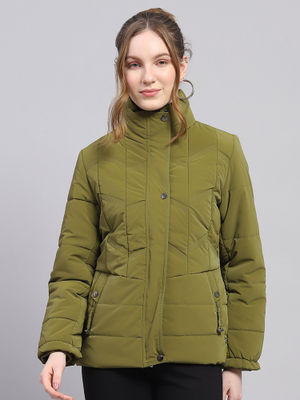 Buy Monte Carlo Green Solid Puffer Jacket (S) Online