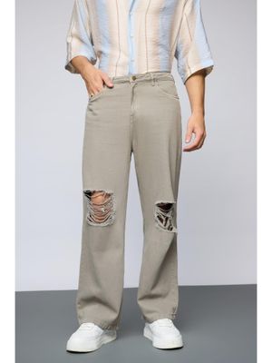 Buy FREAKINS Grit and Grind Distressed Mens Wide Leg Jeans (26) Online