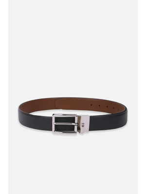 Buy Louis Philippe Men Black Textured Reversible Genuine Leather Formal ...